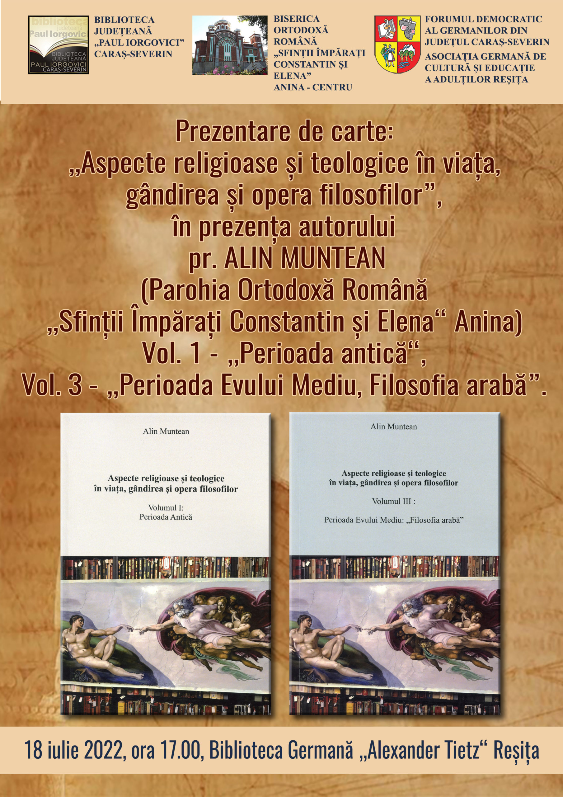 Prezentare de carte istorică, filosofică şi de teologie la Biblioteca ...