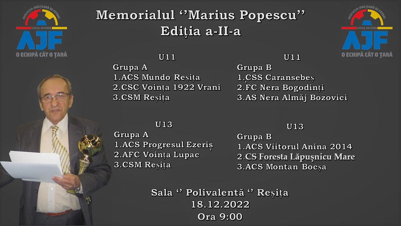 [AUDIO] In memoriam, Marius Popescu. Microbiştii sunt invitaţi la un turneu al speranţelor ...