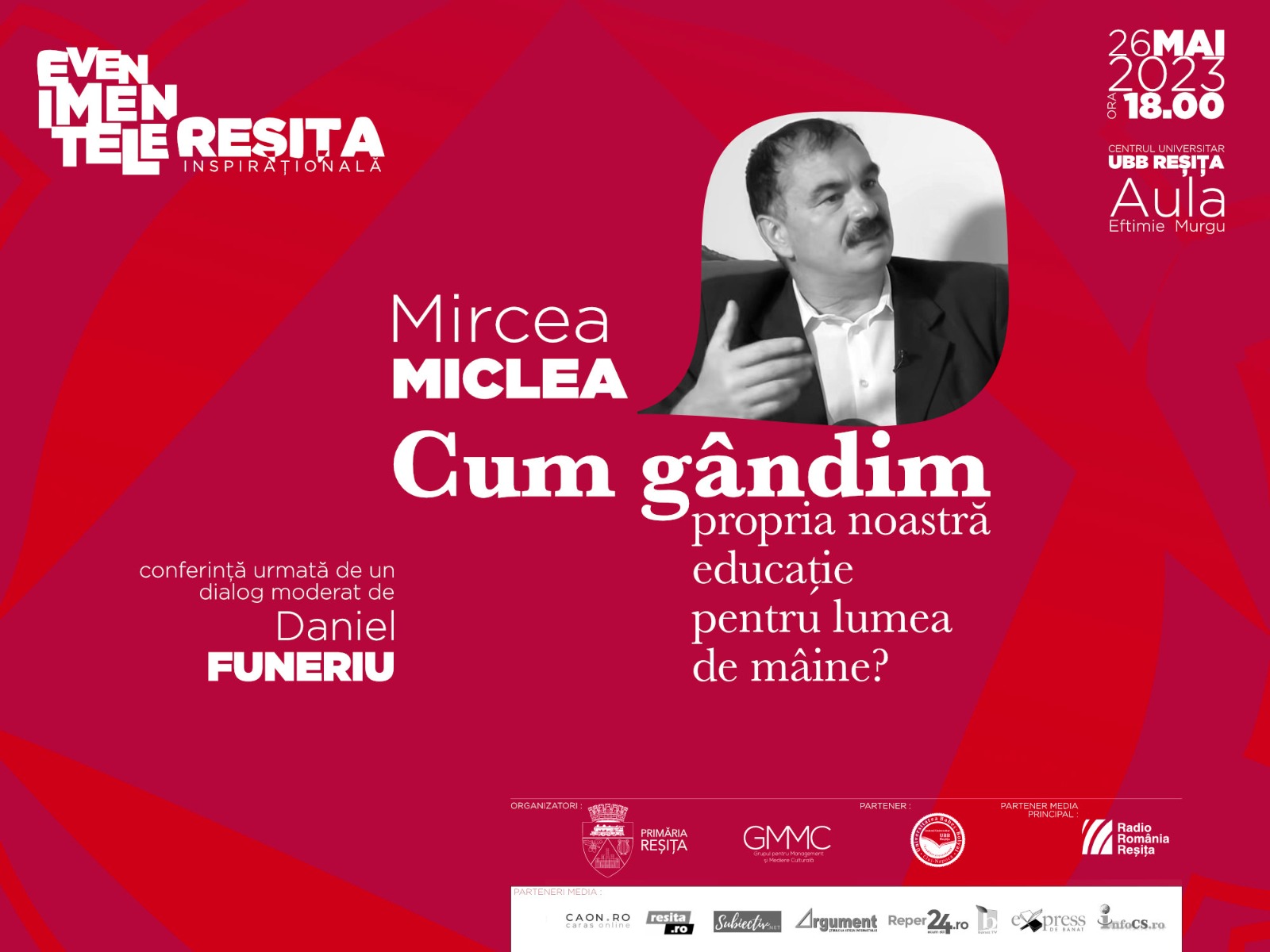 Mircea Miclea și Daniel Funeriu deschid seria evenimentelor „Reșița ...