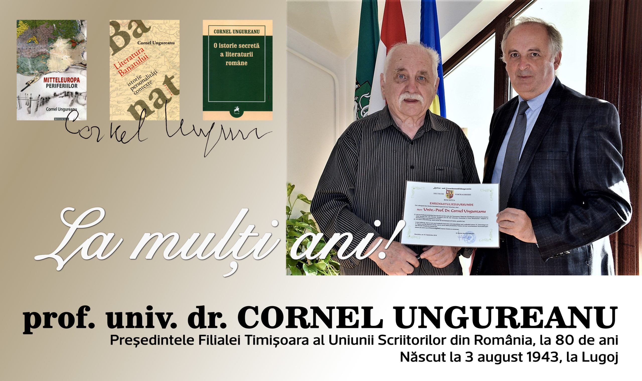 La mulţi ani, Cornel Ungureanu! » Radio România Reșița