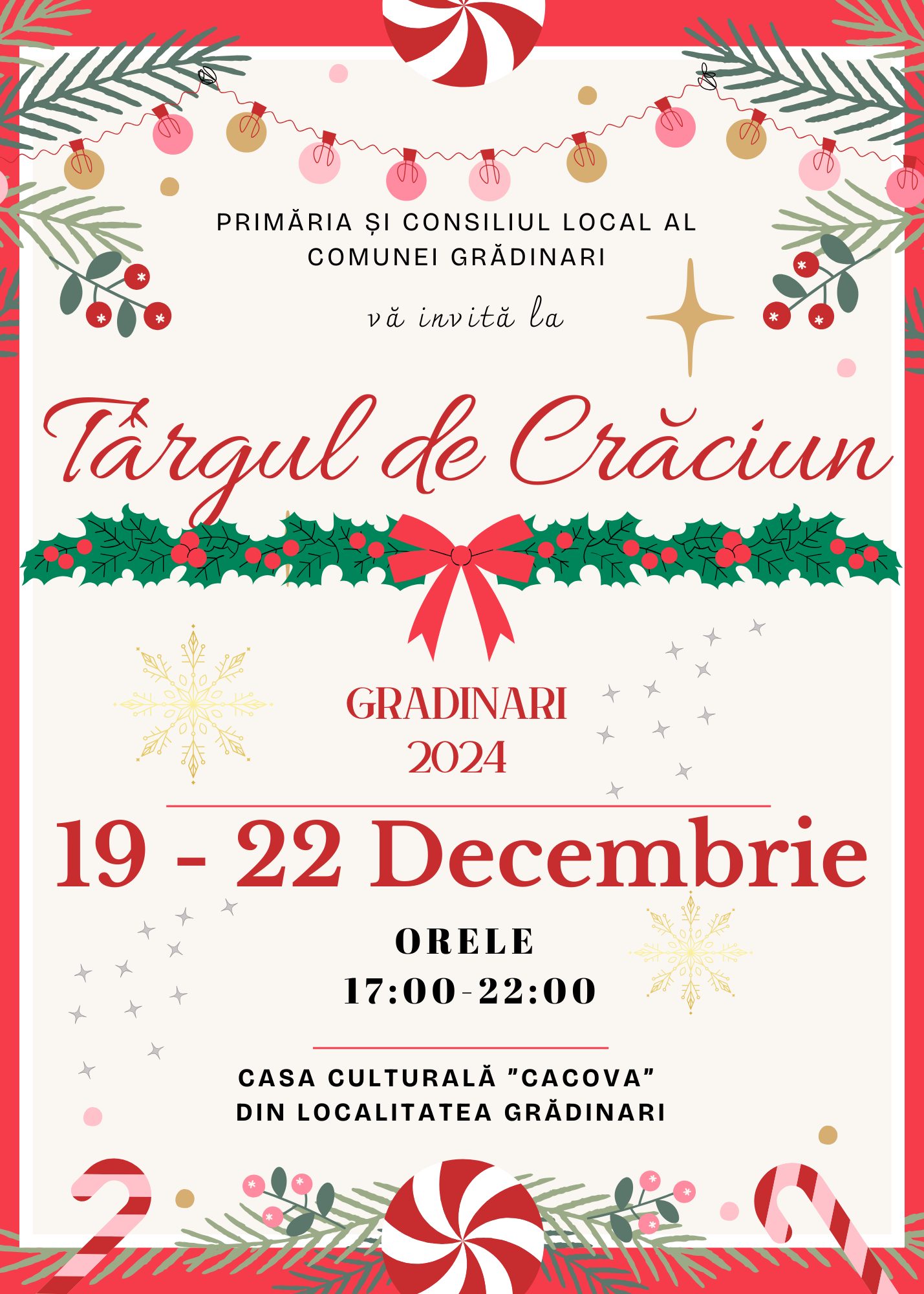 Primul Târg de Crăciun la Grădinari! Comuna cărăşeană se alătură ...