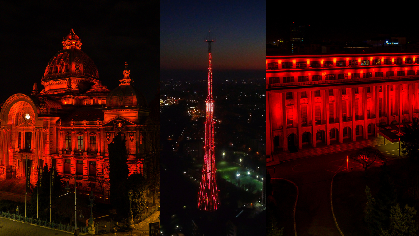 STS: Peste 100 de clădiri din țară - iluminate în roșu pentru Ziua ...