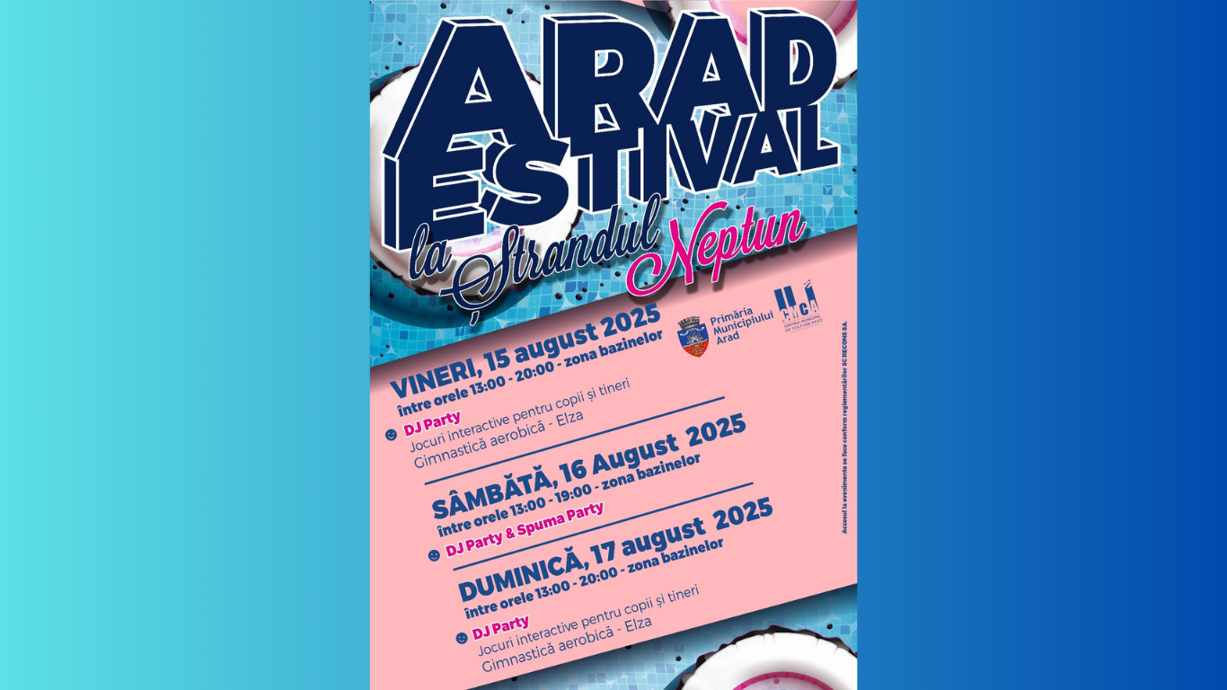 „Arad Estival” 2025: trei zile de distracție la Ștrandul Neptun între ...