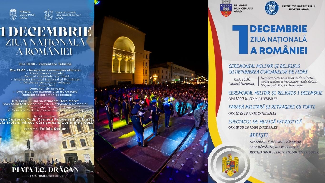 1 Decembrie în Vestul Țării: program complet Timișoara – Lugoj – Arad ...