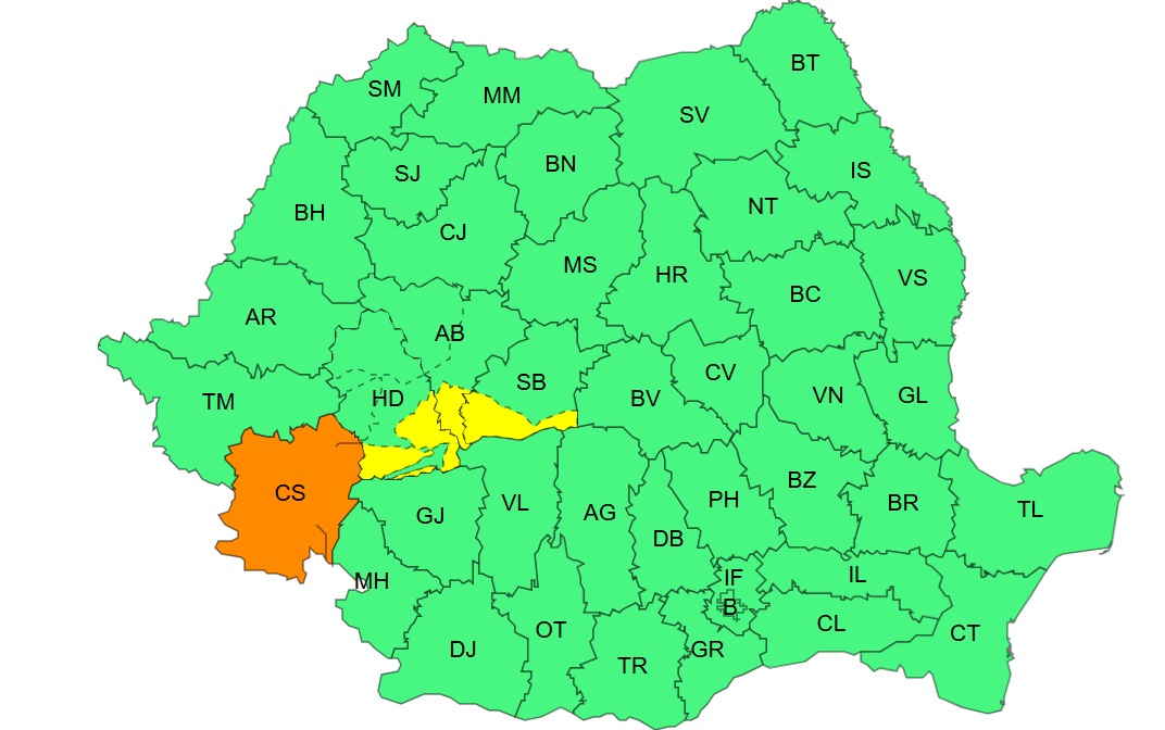 Vânt puternic în vestul țării – Caraș-Severin, sub avertizare cod ...